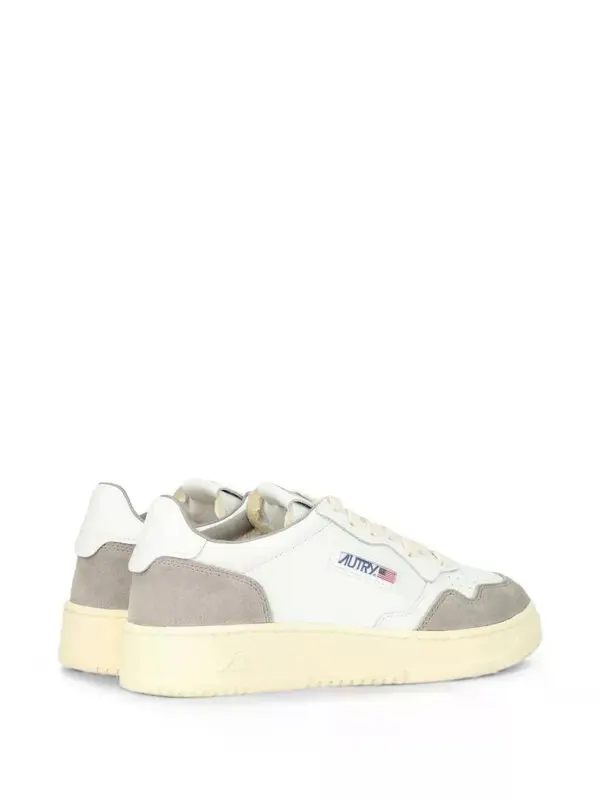 AUTRY Medalist Low Sneakers In Leather And Cement Suede