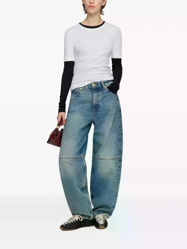 GANNI Barrel-leg Panelled Jeans - Blue