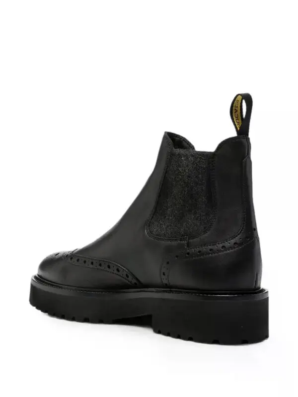 DOUCAL'S Leather Brogue Detail Chelsea Boots