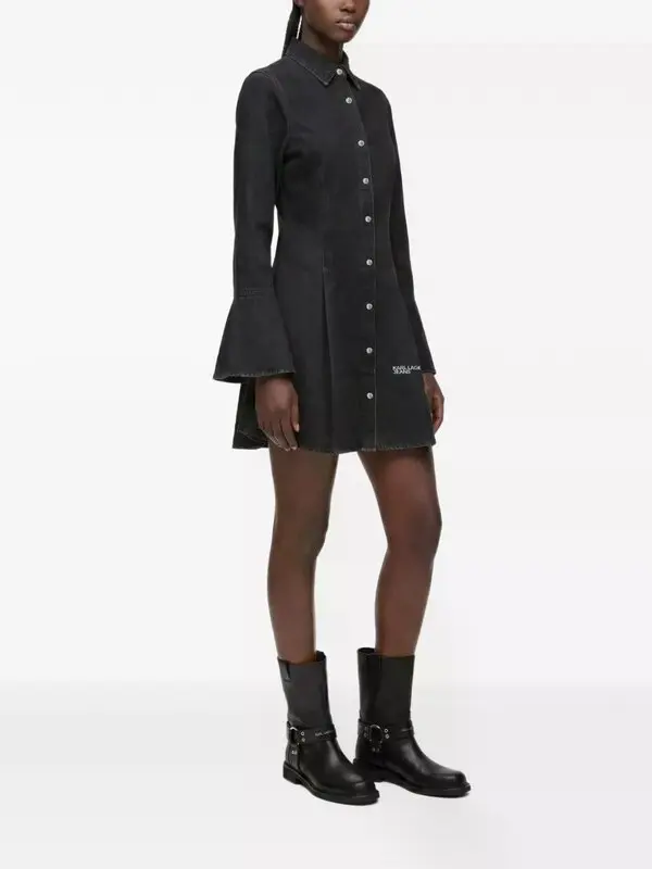 Karl Lagerfeld Denim Dress With Flared Sleeves - Black