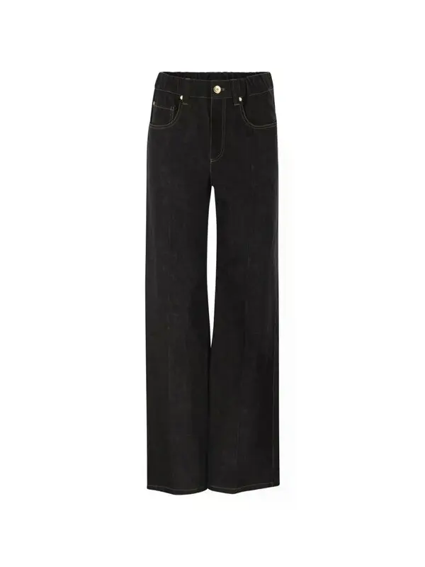 Brunello Cucinelli Wide-leg Cotton Denim Jeans - Black