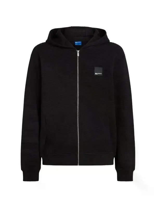 Karl Lagerfeld Waffle Zip-up Hoodie