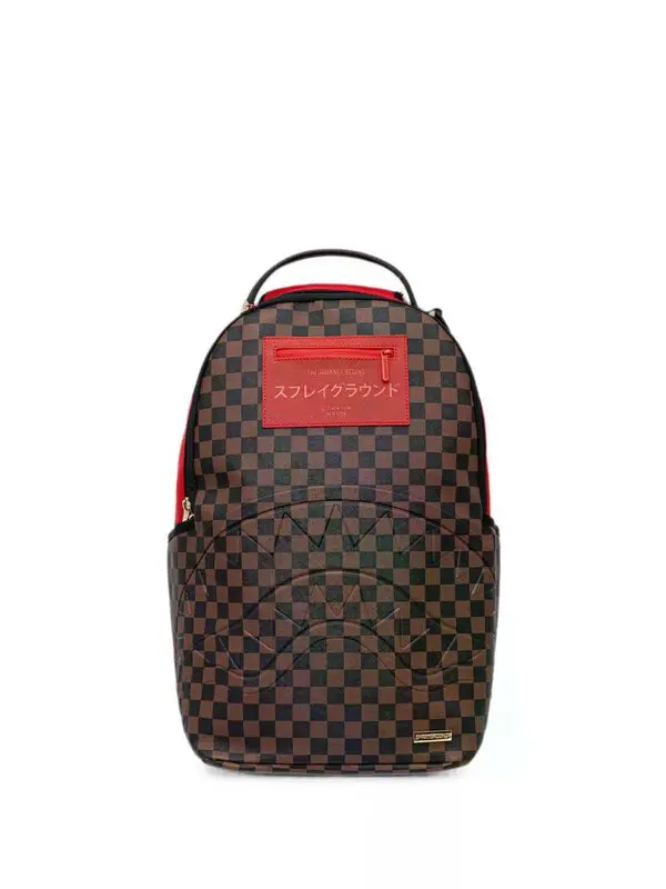 SPRAYGROUND Check-pattern Shark-mouth Backpack - Brown