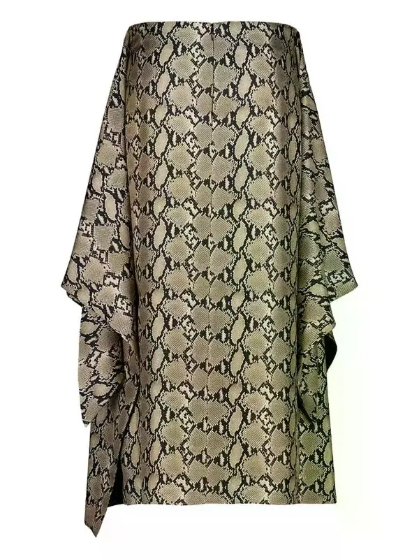 PAULA Snakeskin-print Wrap Skirt