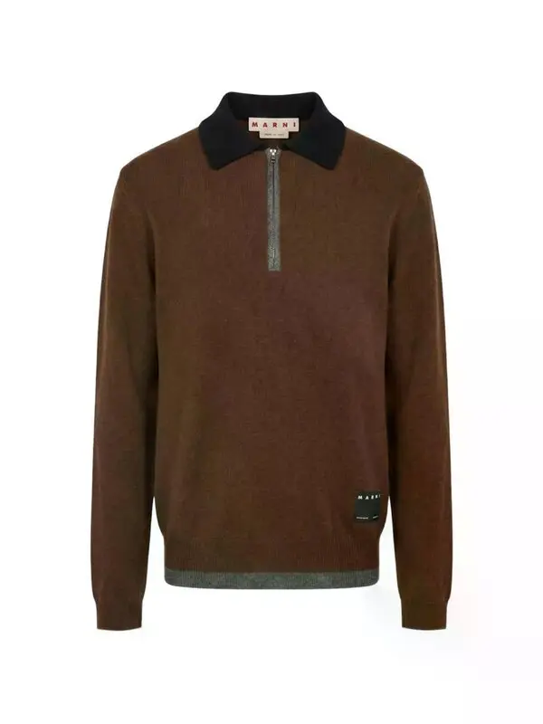 Marni Cashmere Polo Jumper With Layered Effect