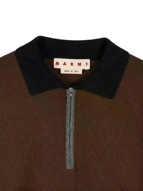 Marni Cashmere Polo Jumper With Layered Effect