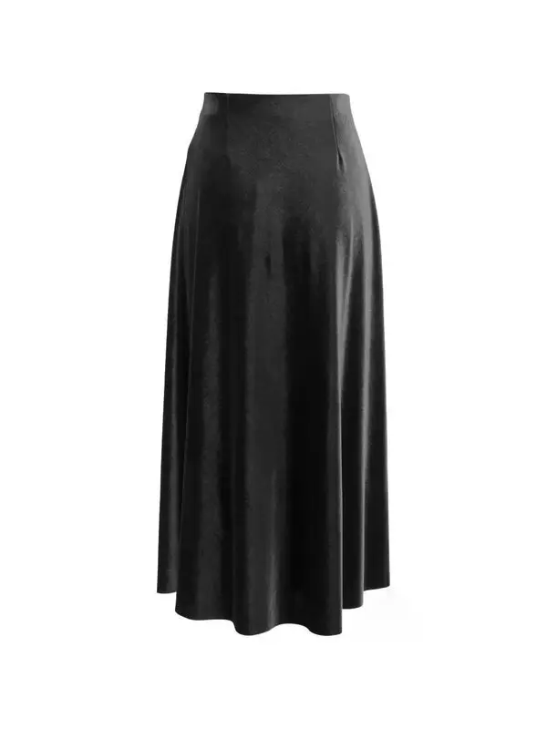 F.IT Velvet-effect High-waisted Midi Skirt