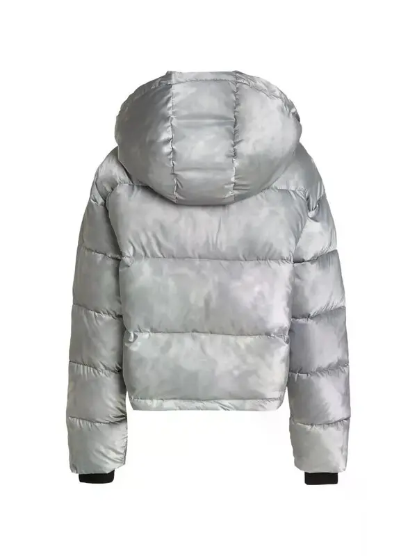 Karl Lagerfeld Cropped Shiny Puffer Jacket