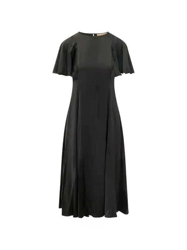 Michael Kors Cape Sleeve Satin Midi Dress