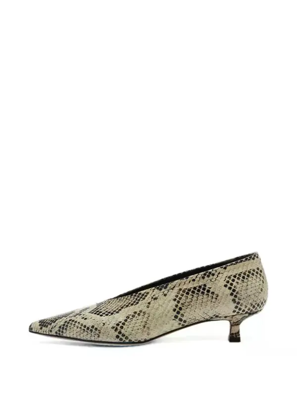 AeydĒ Clara Snake-effect Pointed-toe Pumps
