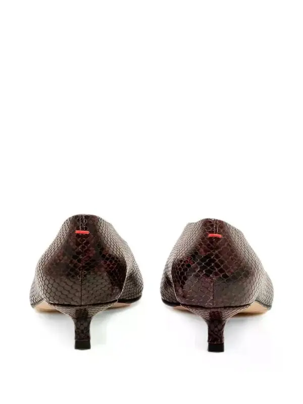 AeydĒ Clara Snake-effect Pointed-toe Pumps - Neutrals