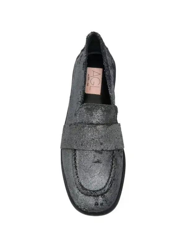 Agl Charcoal Penny Strap Loafers