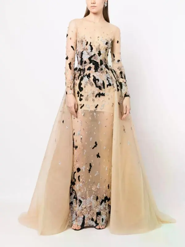 SAIID KOBEISY Embellished Tulle Gown
