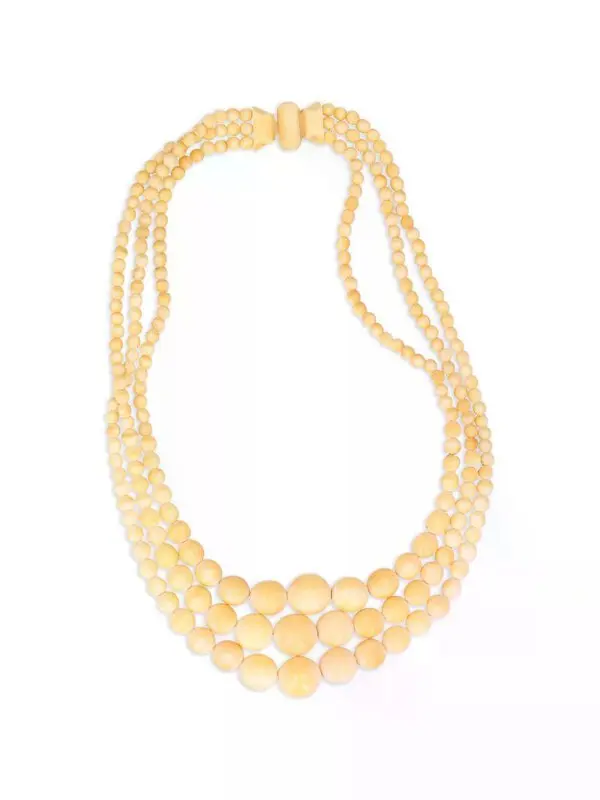 Vintage Triple-strand Beaded Necklace - Neutrals