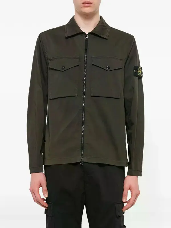 Stone Island Stretch Organic Cotton Satin Shirt