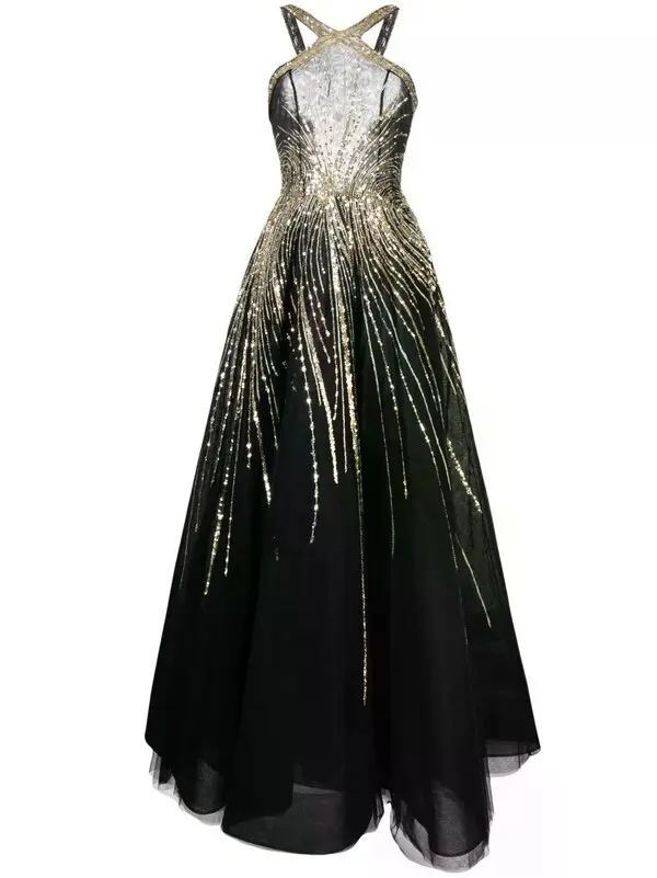 SAIID KOBEISY Sequin-embellished Gown