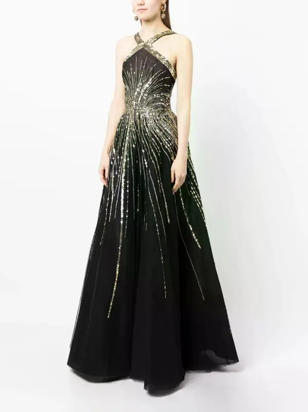 SAIID KOBEISY Sequin-embellished Gown