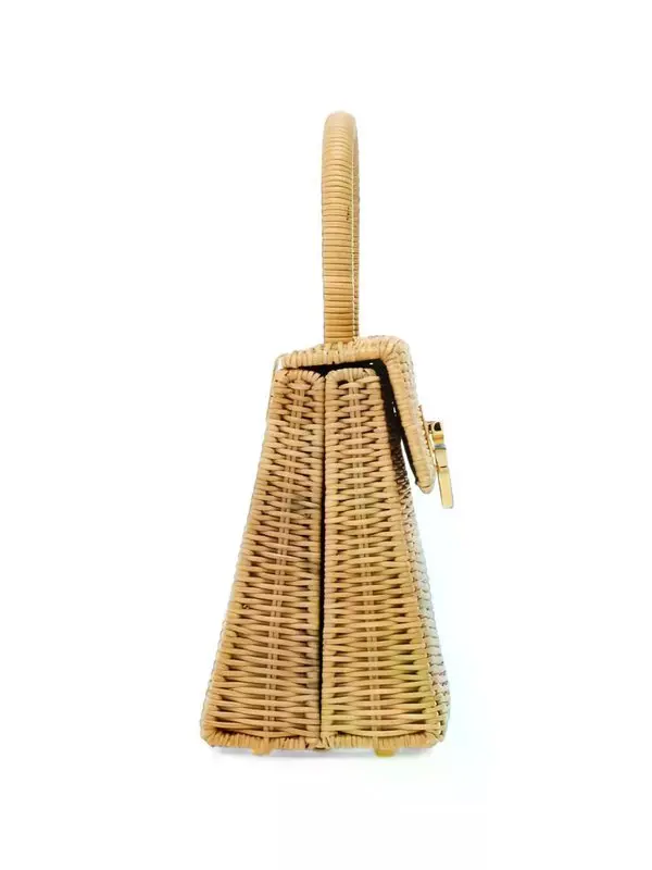 FERRAGAMO Woven Wicker Tote Bag - Neutrals