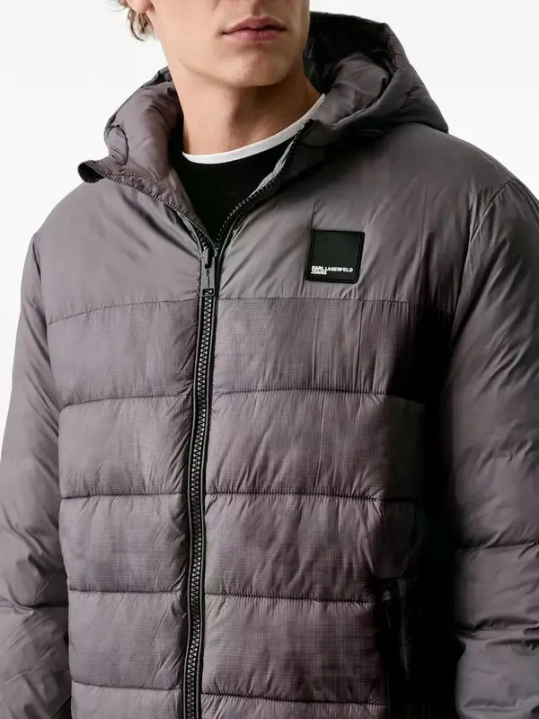 Karl Lagerfeld Padded Hooded Jacket - Grey
