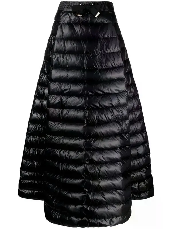 Herno Quilted Drawstring Maxi Skirt - Black
