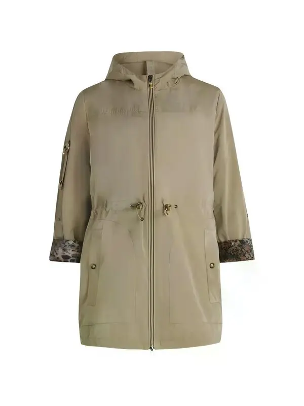 BETTY BARCLAY Hooded Coat With Leopard Print Detail