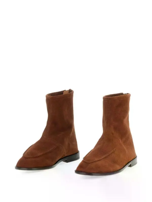 Hereu Juliol Rear-zip Suede Ankle Boots - Brown