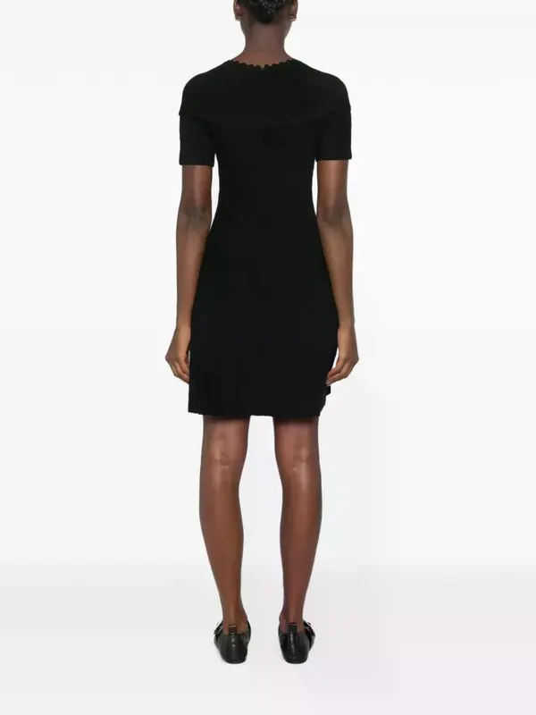 Emporio Armani Scallop-edge Textured Mini Dress