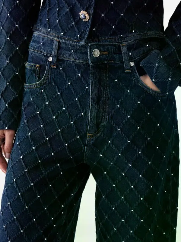 Liu Jo Matelassé Jeans With Rhinestones