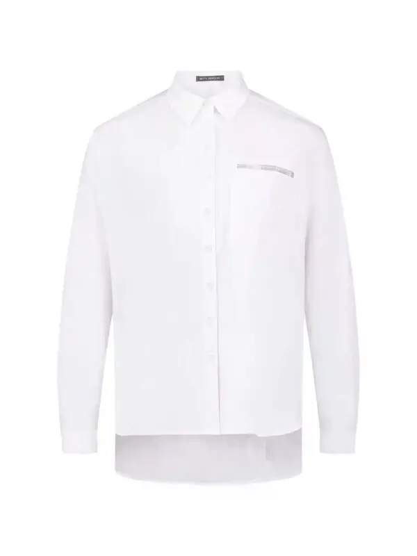 BETTY BARCLAY Embellished Chest Pocket High-low Shirt