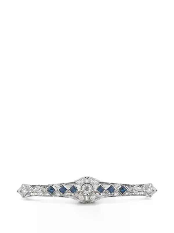 LB EXCLUSIVE Diamond And Sapphire Brooch - Silver