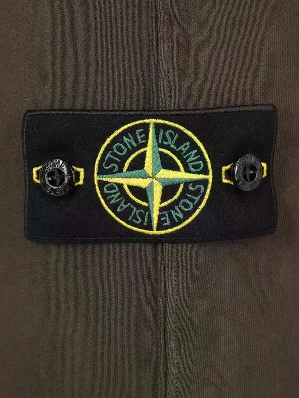 Stone Island Logo-badge Cotton-fleece Track Pants