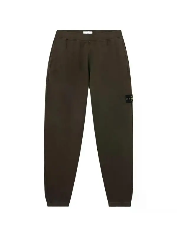 Stone Island Logo-badge Cotton-fleece Track Pants - Brown