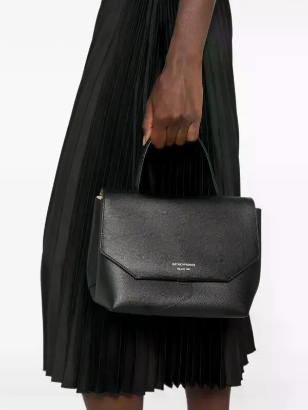 Emporio Armani 1981 Leather Tote Bag - Black