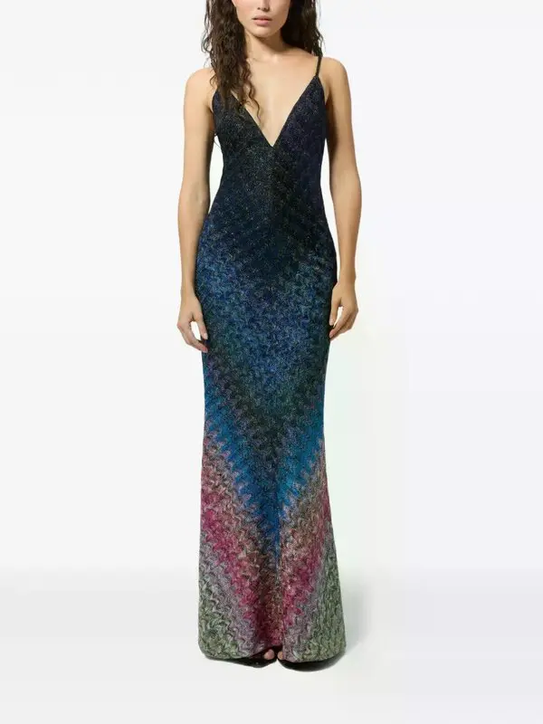Missoni Zigzag-knit Open-back Dress