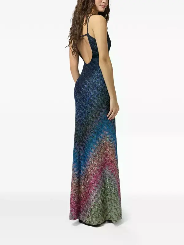 Missoni Zigzag-knit Open-back Dress