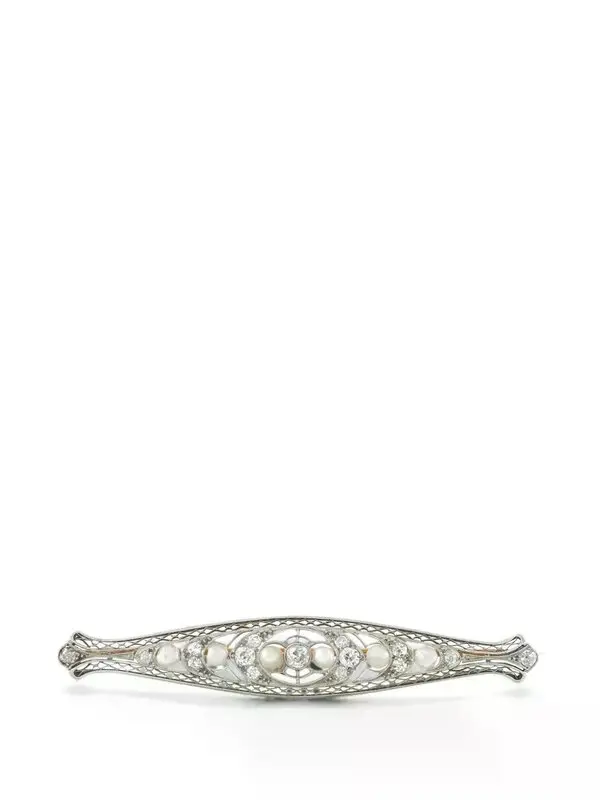 LB EXCLUSIVE Diamond And Pearl Brooch - Silver