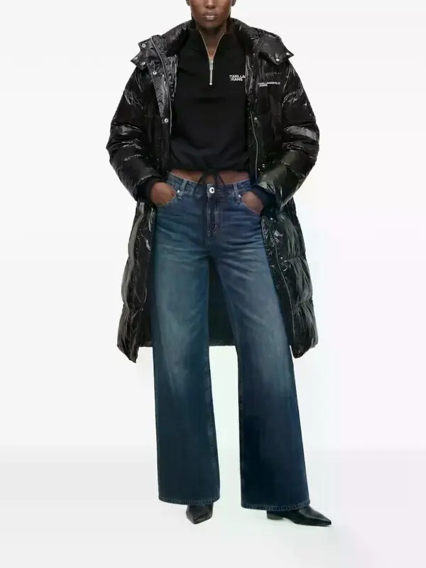 Karl Lagerfeld Long Shiny Puffer Jacket
