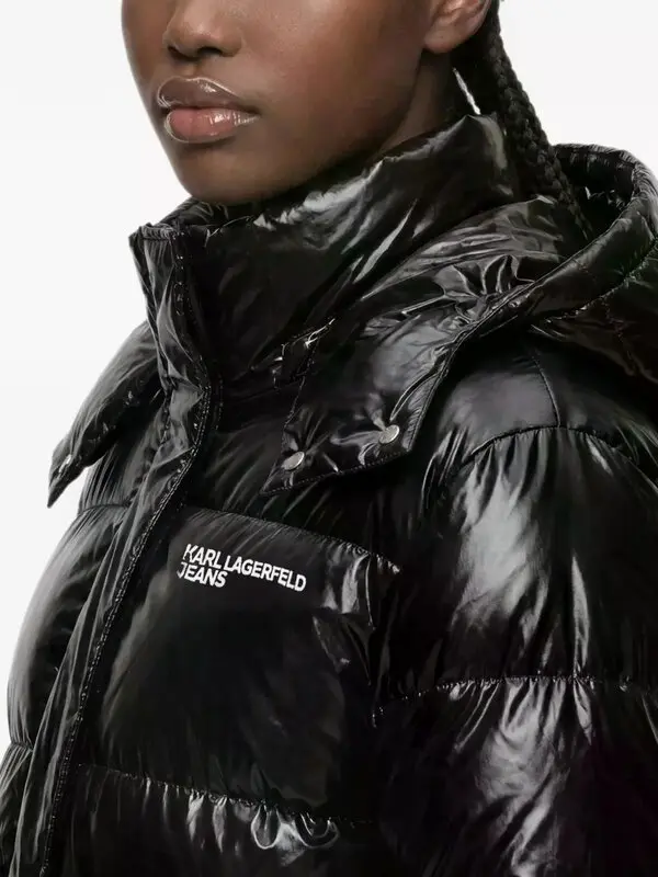 Karl Lagerfeld Long Shiny Puffer Jacket