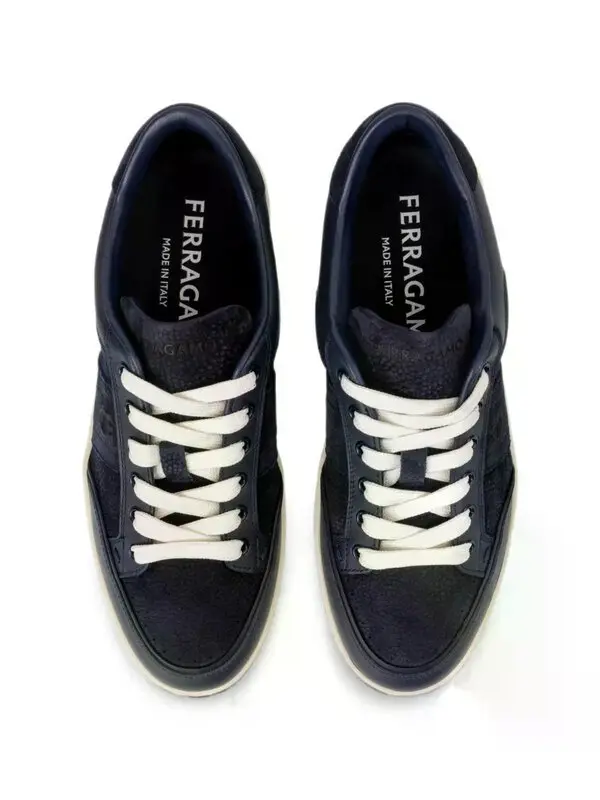 FERRAGAMO Suede And Leather Low-top Sneakers