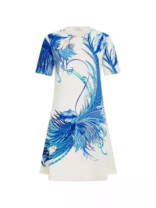 FERRAGAMO Feather Show Print Dress