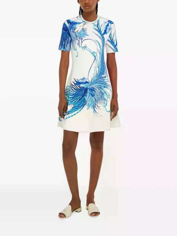 FERRAGAMO Feather Show Print Dress