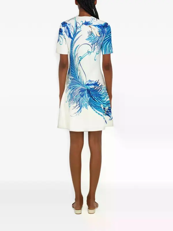 FERRAGAMO Feather Show Print Dress