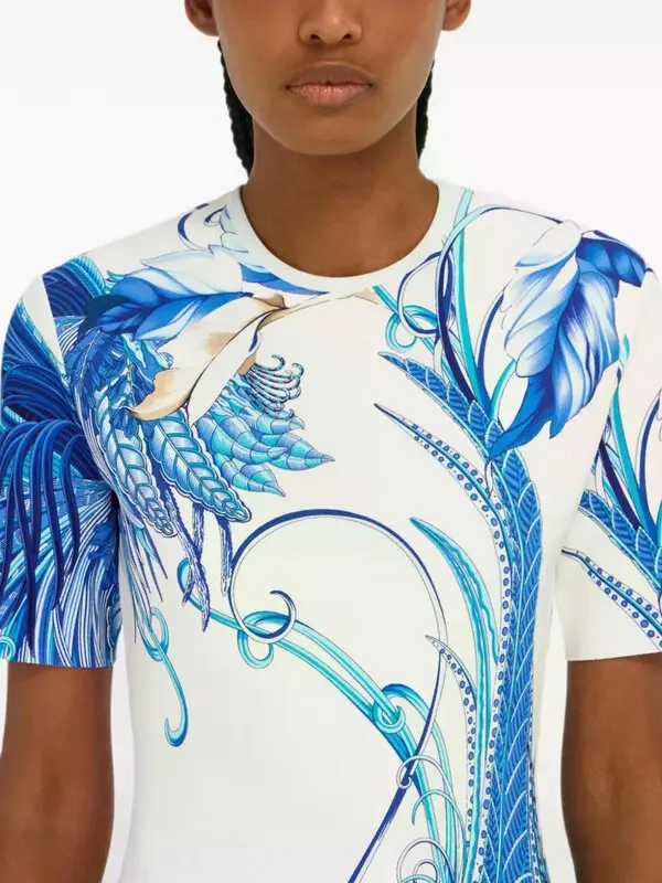 FERRAGAMO Feather Show Print Dress