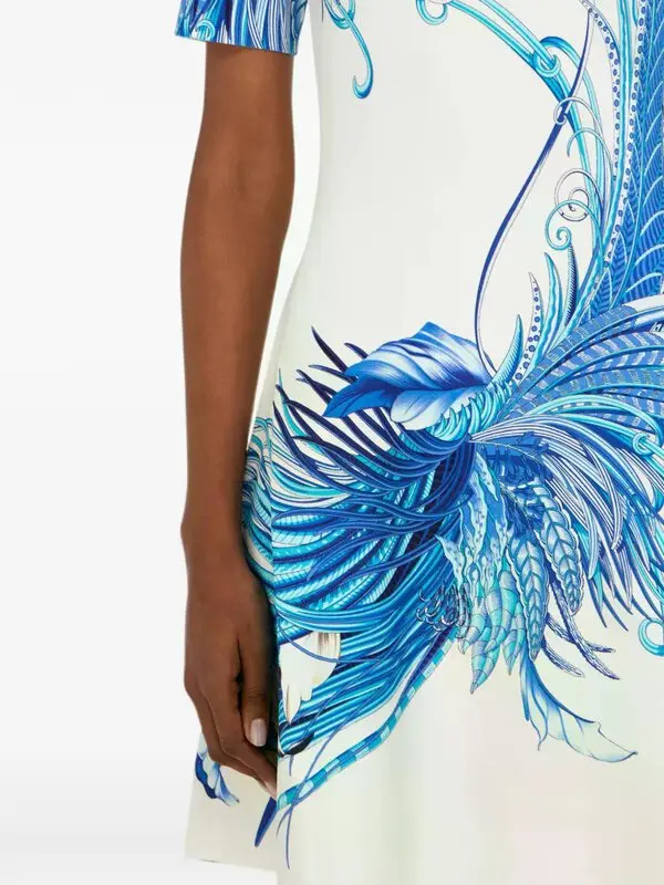 FERRAGAMO Feather Show Print Dress