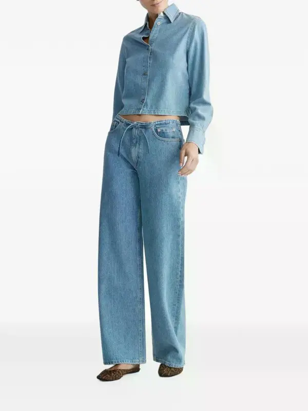 DL1961 Sienna Drawstring-waist Wide-leg Jeans - Blue