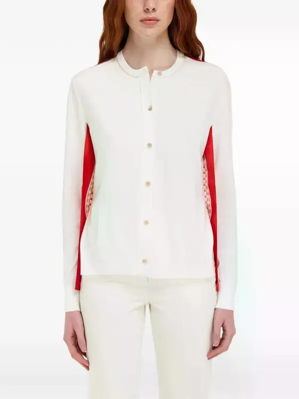 FERRAGAMO Feather Show Print Crew-neck Cardigan