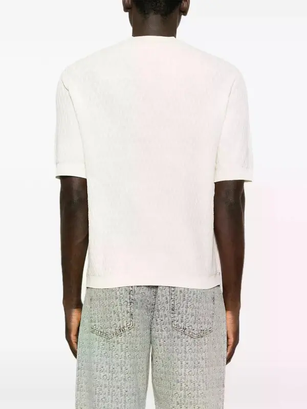 Emporio Armani Chevron-knit Short-sleeve Top
