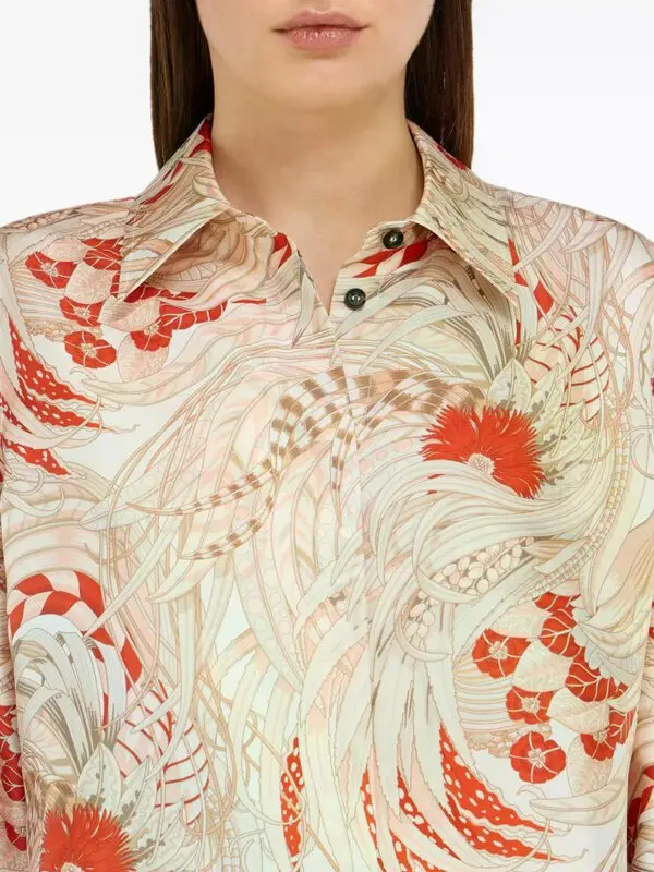 FERRAGAMO Printed Silk Twill Shirt