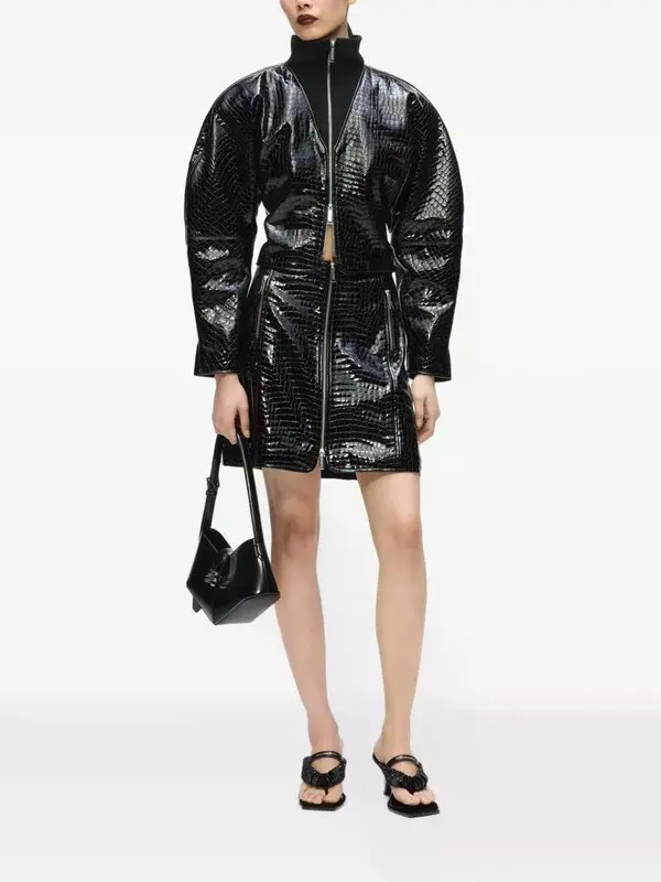 Karl Lagerfeld Studio Croc Leather Skirt