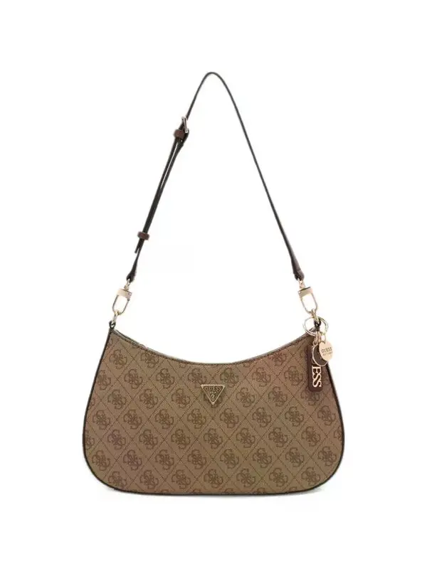 Guess Monogram Shoulder Bag - Brown